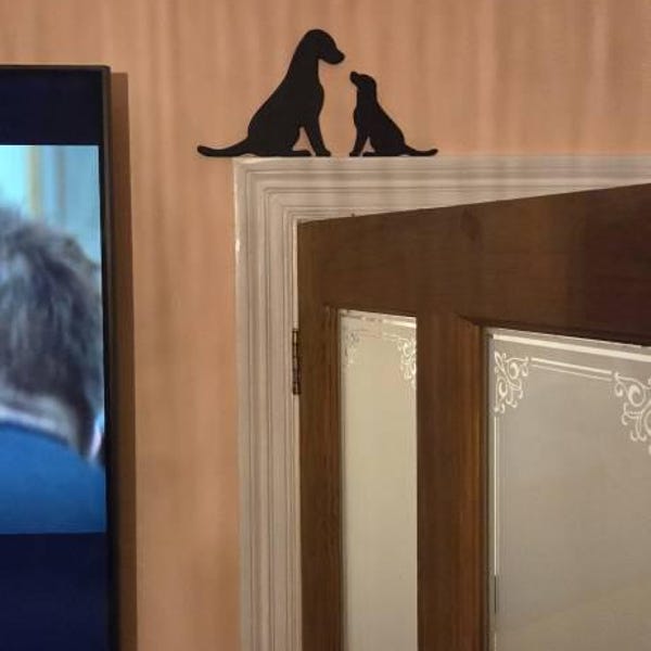 Black Labrador Dog Door Topper Silhouette Picture Frame Shelf Great ...