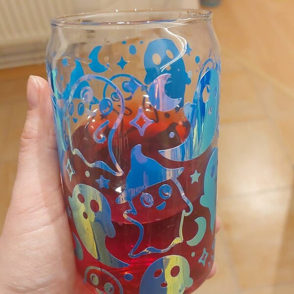 Ghost Can Glass SVG Ghost Vector Halloween Can Glass 16 Oz Libbey Can ...