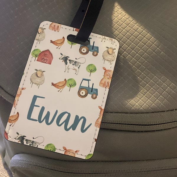 Personalised School Bag Tag - Kids Bag Keyring - Kit Bag Keyring - Name ...