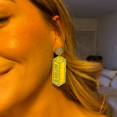 Butter Together Earrings, Stick Butter Earrings, Smooth Like Butter ...