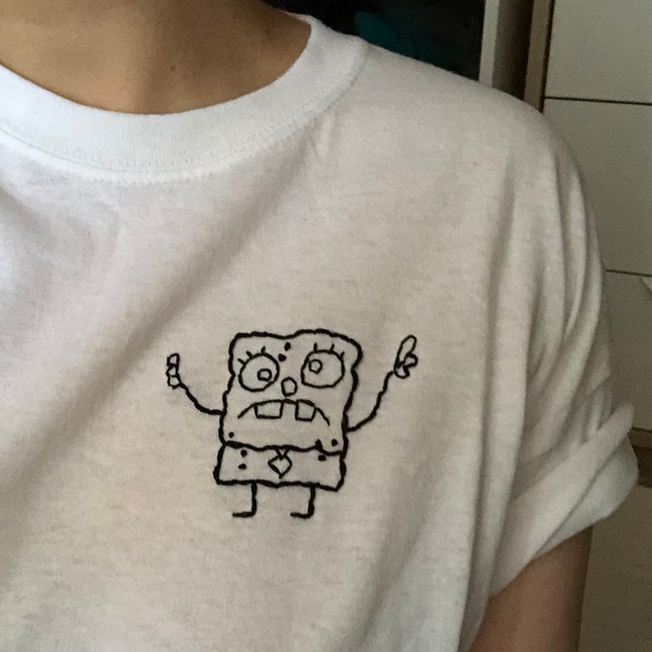 Doodlebob - Embroidered Tee - Etsy