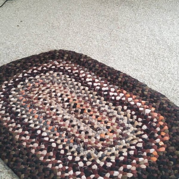 Made to Order Custom Handmade Oval Braided Wool Rug / Rag Rug for Your ...