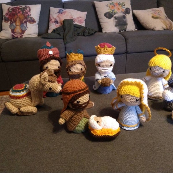 PATTERN ONLY Nativity Scene Mary Joseph Jesus Donkey Sheep Melchior ...