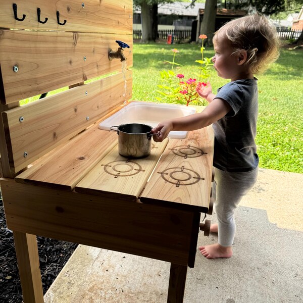 Mud Kitchen, Water Sand Table, Sensory Table, Ikea Flisat, Ikea Trofast ...