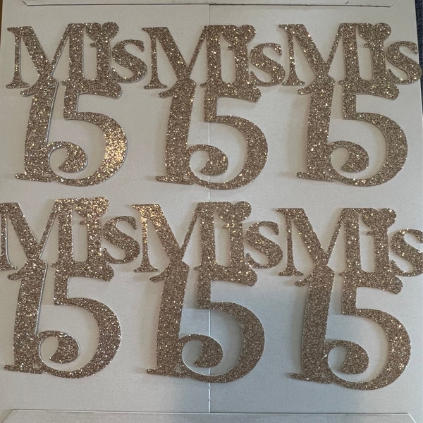 Mis Quince Tag, Mis 15 Tag, Quinceañera Mason Jar Tag, Gold Glitter ...