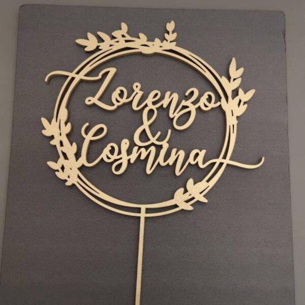 Gold Cake Topper With Names, Personalized Cake Topper, Custom Names ...