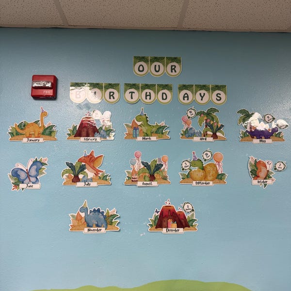 Dinosaur Classroom Birthday Display | Birthday Bunting - Etsy