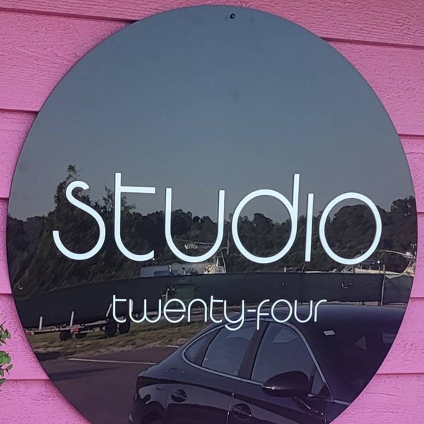 Round Acrylic Name Sign, 12" to 32" - Custom Circle 3d Modern, Business ...