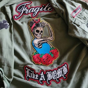 Large Rocker Skull Patch Flame Biker Back Patch Motor Patch | Etsy