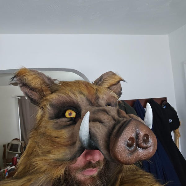 Gray Werewolf Headdress, Werewolf Mask, Gray Wolf Mask, Animal Friendly ...