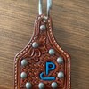 Handmade Leather Ear Tag Key Chains Personalized With Your Initials or ...