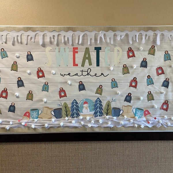 Winter Bulletin Board | Ugly Sweater Template | Winter Bulletin Boards ...