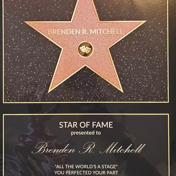 Personalized Hollywood Star of Fame Art, Custom Name Print - Etsy UK