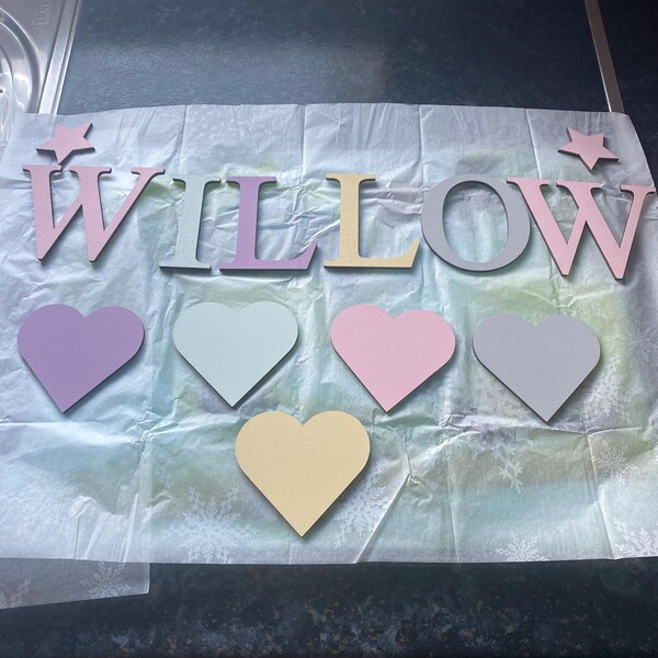 Wooden Toy Box Sign & Embellishments. Pastel Name. Toy Box Decor. Wall ...