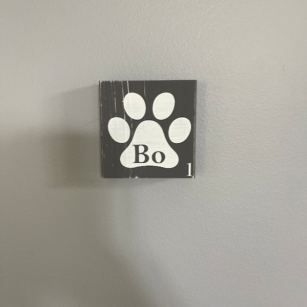 Personalized Paw Print Scrabble Tile, Pet Name Sign - Etsy
