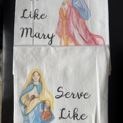 Love Like Mary Serve Like Martha Catholic Hand Towels Mary and Martha ...