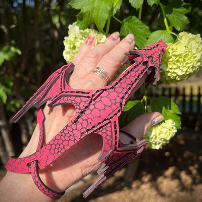 Leather Hand Dragon Cuff - Etsy