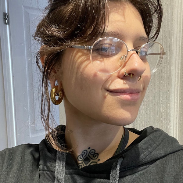 Gold PVD Magnetic Hoop Ear Weight | Ear Weight Gauges for Stretched ...