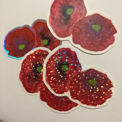 Vinyl Poppy Sticker // Glossy Finish // Decoration // Planner - Etsy UK