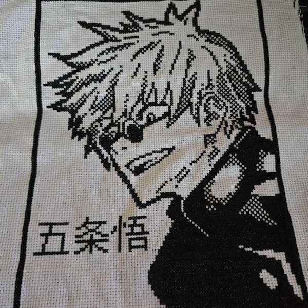 Satoru Gojo Cross Stitch Pattern | Cross Stitch Template Satoru Gojo ...