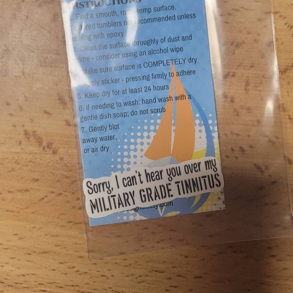 Military Grade Tinnitus Sticker - Funny Military | Military Sarcasm ...