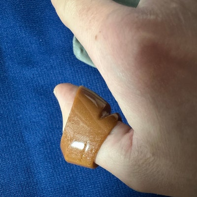 Temujin Handmade Brown Archery Cylindrical Thumb Ring Modern Classic ...