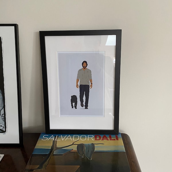 John Walking the Dog - Keanu Reeves Poster - Wick Fan Art - Etsy
