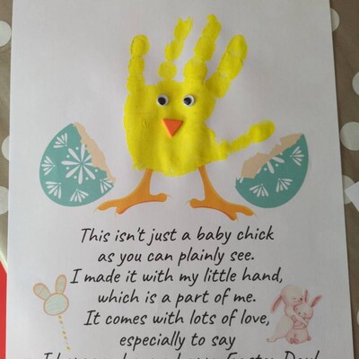 Easter Chicken Handprint Art Project for Kids, Toddler Handprint ...