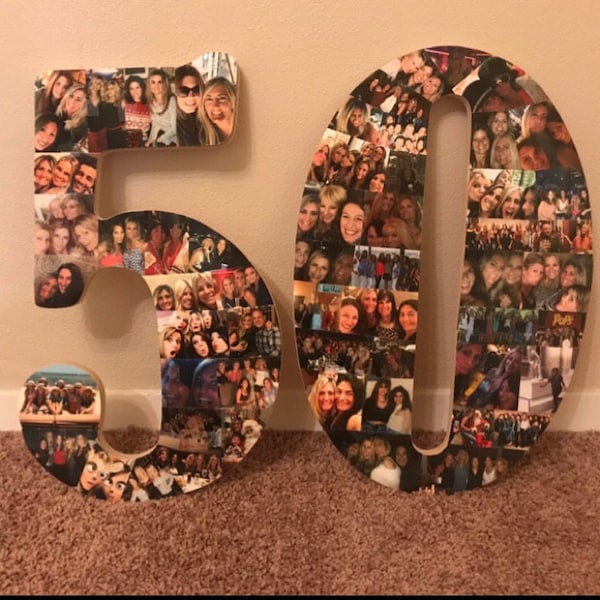 Wooden Number Picture Collage (2 Numbers/new STYLE) - Etsy