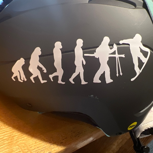 White Snowboarding Evolution Sticker - Etsy