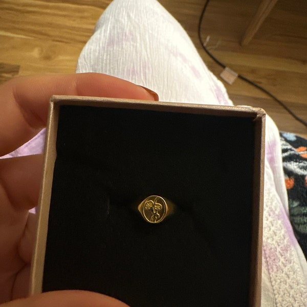 14K Gold Birthstone Ring, Birth Flower Ring, Gold Ring, Custom Floral ...