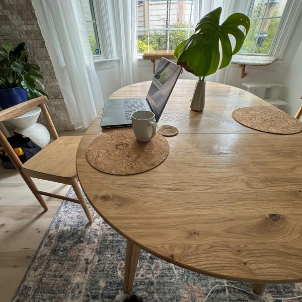 Farmhouse Dining Table, Sustainable Reclaimed Top on Solid Oak Frame ...