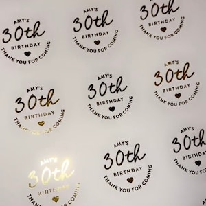 30th Birthday Stickers Personalised Birthday Sticker Foil - Etsy