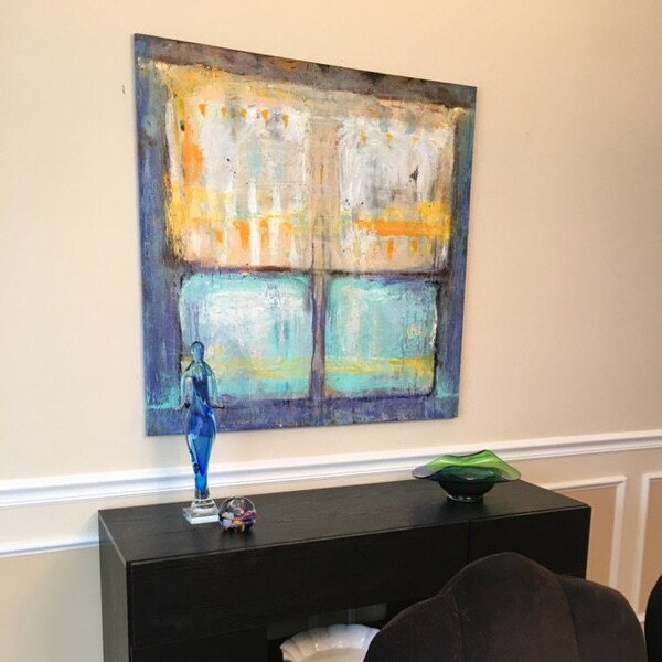 Art Painting on Canvas ORIGINAL ABSTRACT PAINTING on Canvas Orange ...