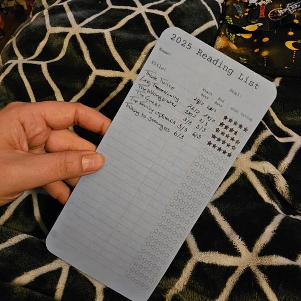 2025 Reading List Bookmark - Etsy