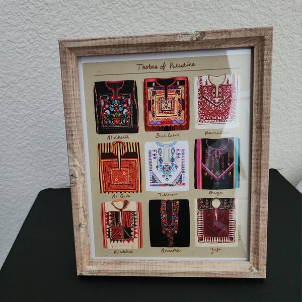 Thobes of Palestine - Art Print | Traditional Tatreez Thobes ...