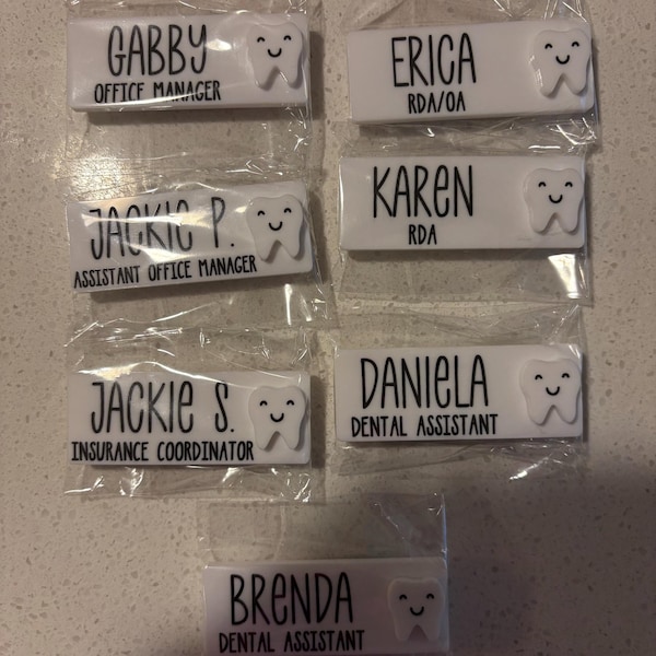 Magnetic Name Tag - Dental Hygienist, Dentist, Dental Assistant, Dental ...