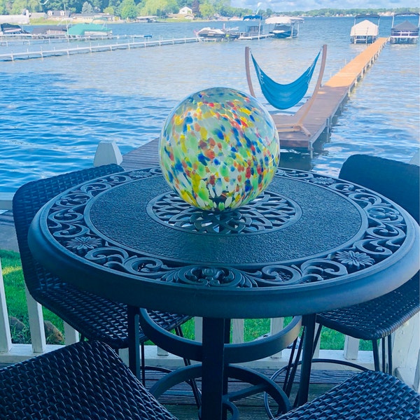 10" Solar LED Light Art Glass Gaze Ball Muti/garden/pathway Light/patio ...