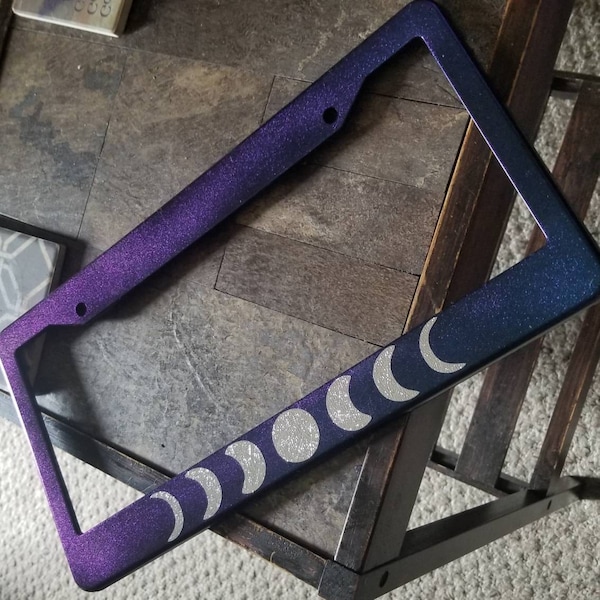 Mote It Be License Plate Frame Moon Phases Goddess Color Changing ...