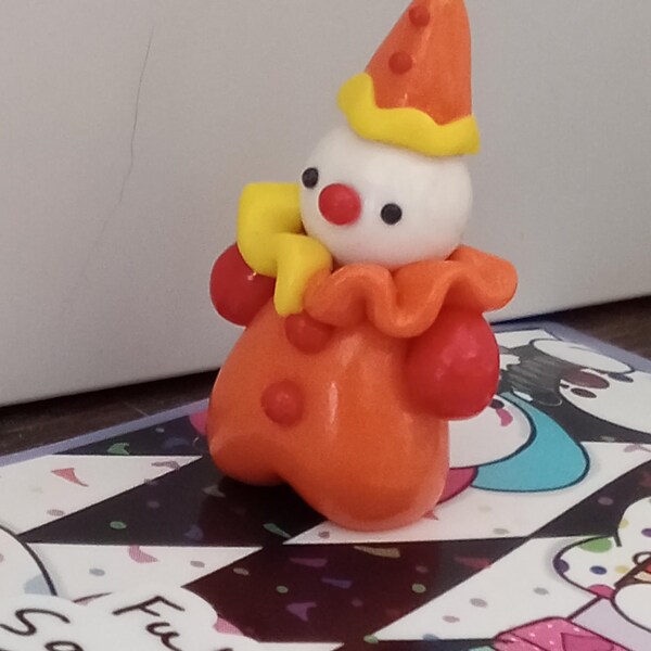 Rainbow Mini Clown Handmade Figurine - Etsy