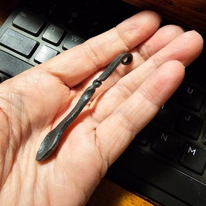 Twisted Horseshoe Nail Incense Spoon, Witches TINY Spoon Hand Forged ...