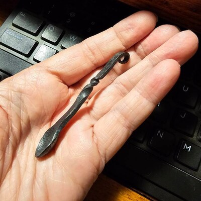 Twisted Horseshoe Nail Incense Spoon, Witches TINY Spoon Hand Forged ...