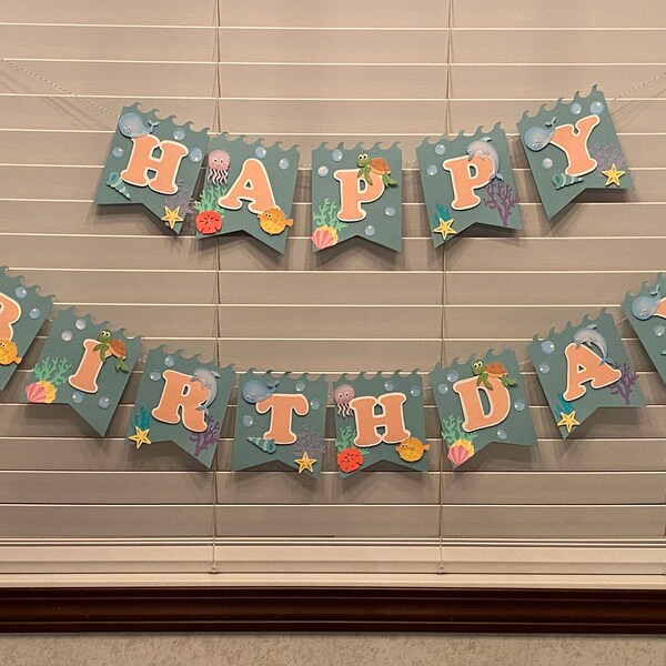 Under the Ocean Banner / Pastel Under the Sea Banner / Nautical Banner ...
