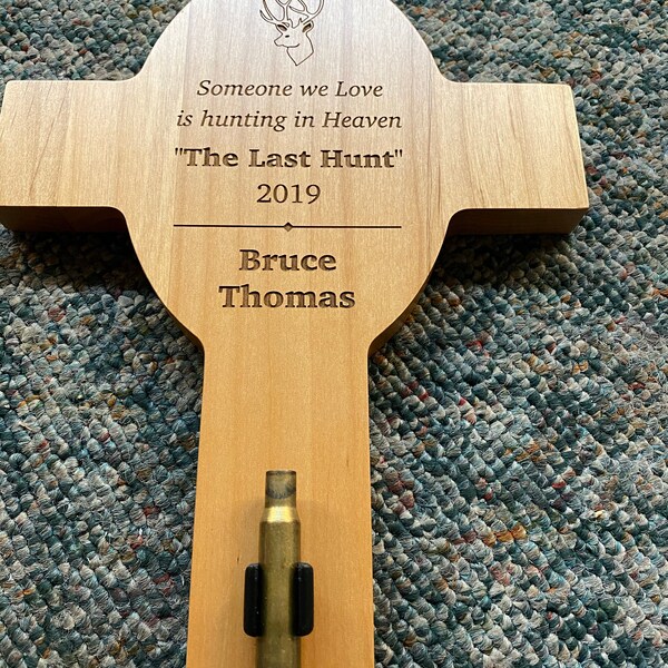 8" X 13.5" Red Alder Wood Personalized Military Funeral Memorial Cross ...