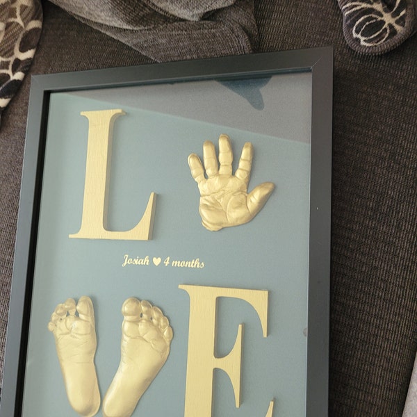 DIY Hand and Feet Casting Kit for Baby, LOVE Frame Nursery Decor ...