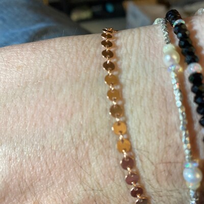 Simple Rose Gold Chain Bracelet, Minimalist Rose Gold Necklace ...