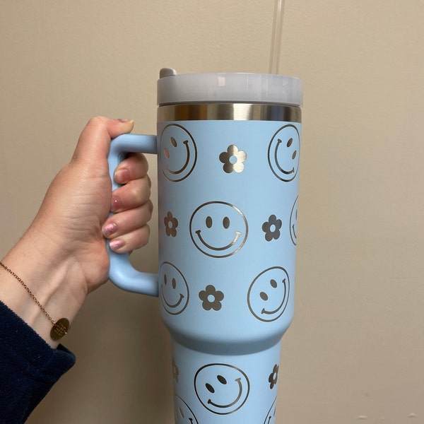 Stanley Butterfly Pale Lime Green 40oz Custom Laser Engraved Authentic ...