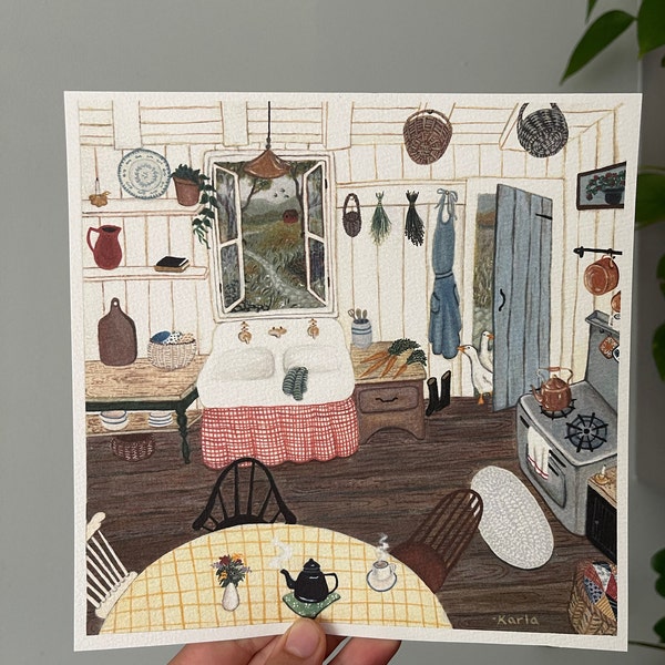 Early Riser - 8x8 Reproduction of My Original Gouache Painting - Etsy