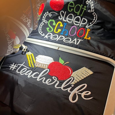 Teacher Life Embroidery Design Back to School Embroidery - Etsy