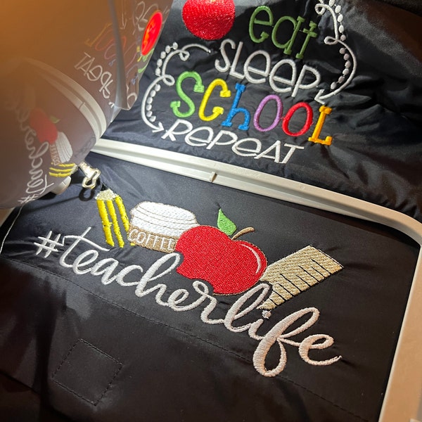 Teacher Life Embroidery Design: Back to School (instant Download) - Etsy